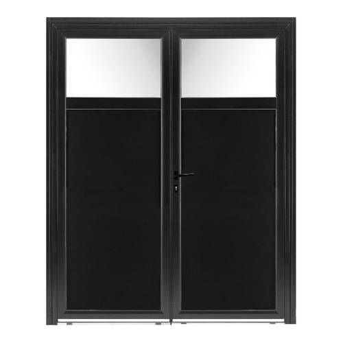 Porte de Service Alu 2 Vantaux Occulus avec pose - Le Roi de la Fenêtre