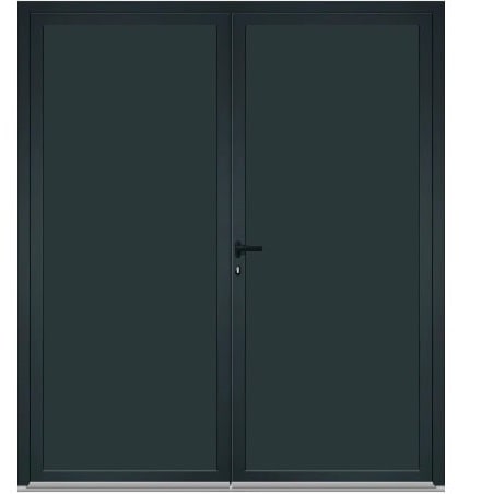 Porte de service aluminium gris anthracite - Le Roi de la Fenêtre